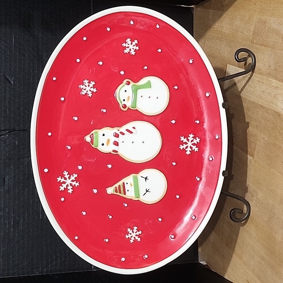Hallmark | Dining | Hallmarks Holiday Snowman With Snowflakes Platter ...